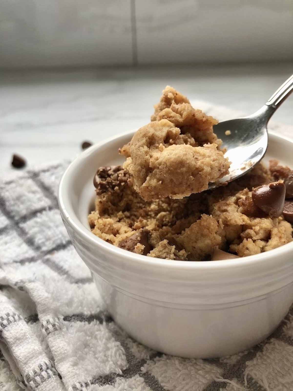 Chocolate Chip Mug Cake (Single Serve) - Eat Happy Glow